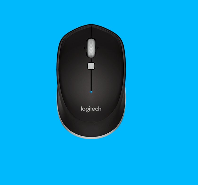 Logitech M337 Black Bluetooth Mouse Blue Compact design Curved shape ...